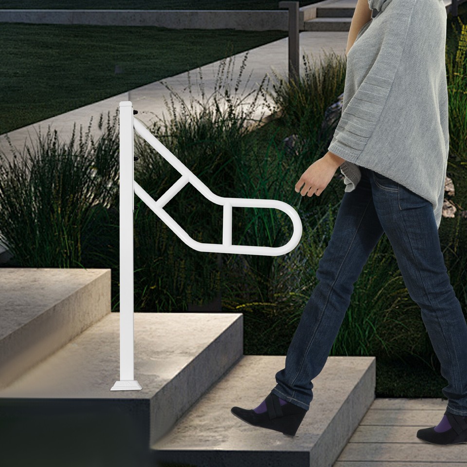 36in U-Shaped Stair Grab Rails Outdoor Stair Railing for Steps Floor ...