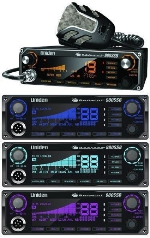 Uniden BC-980 AM/SSB Bearcat CB Radio 40 Channel Mobile 7 Color Display ...