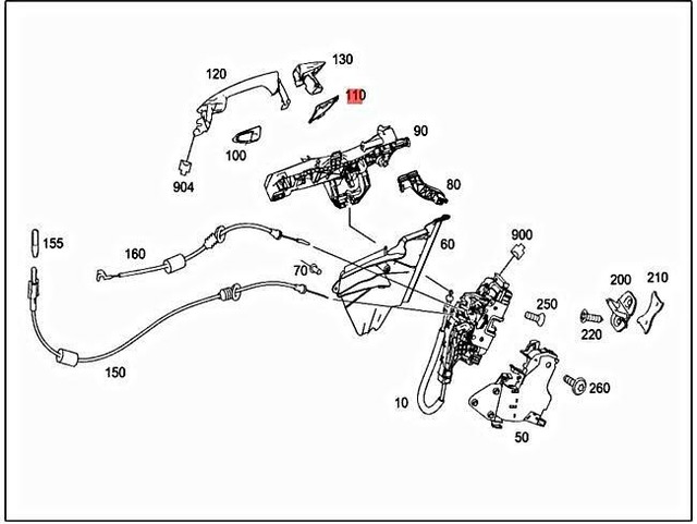 Mercedes-Benz 2047660805 Genuine OEM Handle Outside Pad for sale online ...