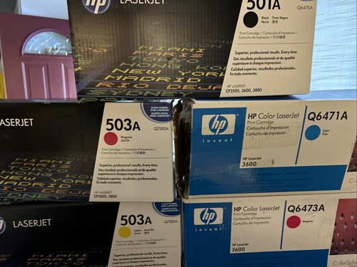 Genuine HP 501A Blk 503A Mag & Amarillo Q6471A Cyan Q6473A Mag Ink NEW ...