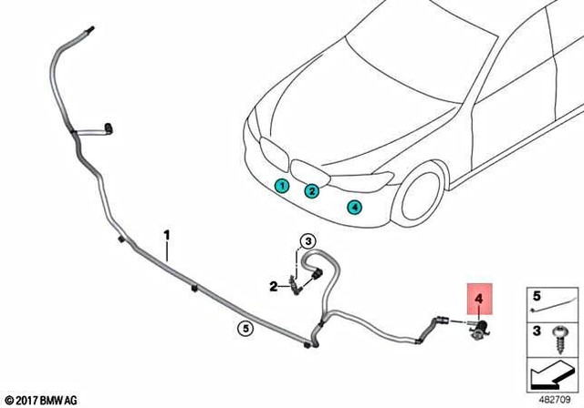 LH Headlight Washer Nozzle Sprayer Jet 61677393509 for BMW G30 G31 G32 ...