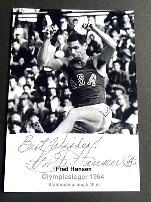 FRED HANSEN Olympiasieger 1964 Stabhochsprung signed Foto 10x15 ...