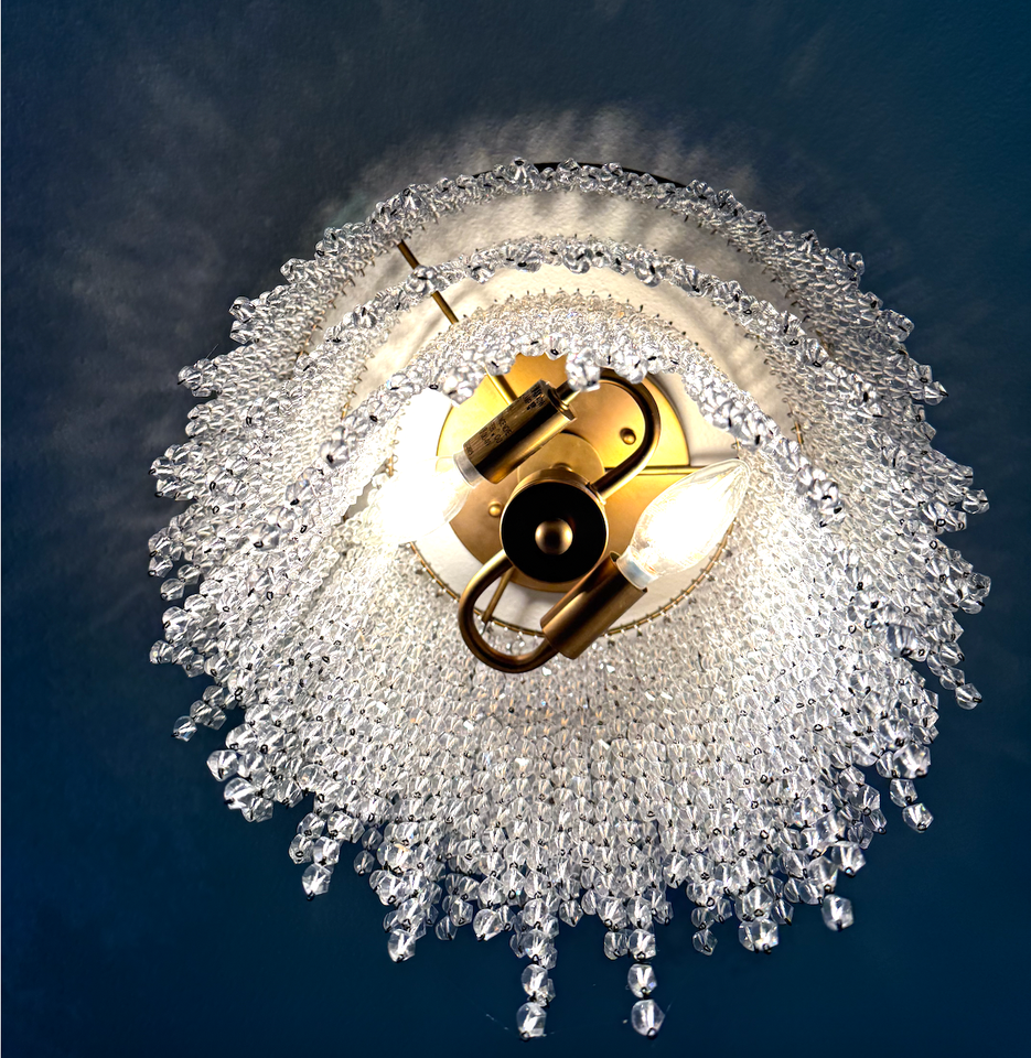 Restoration Hardware - Athena Smoke Crystal Flushmount | eBay