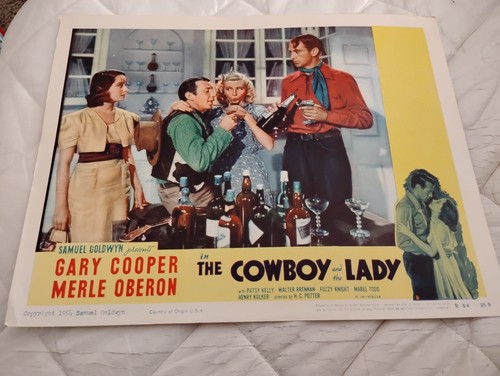 Merle Oberon Gary Cooper The Cowboy And The Lady Orig Lobby Card 55-R ...
