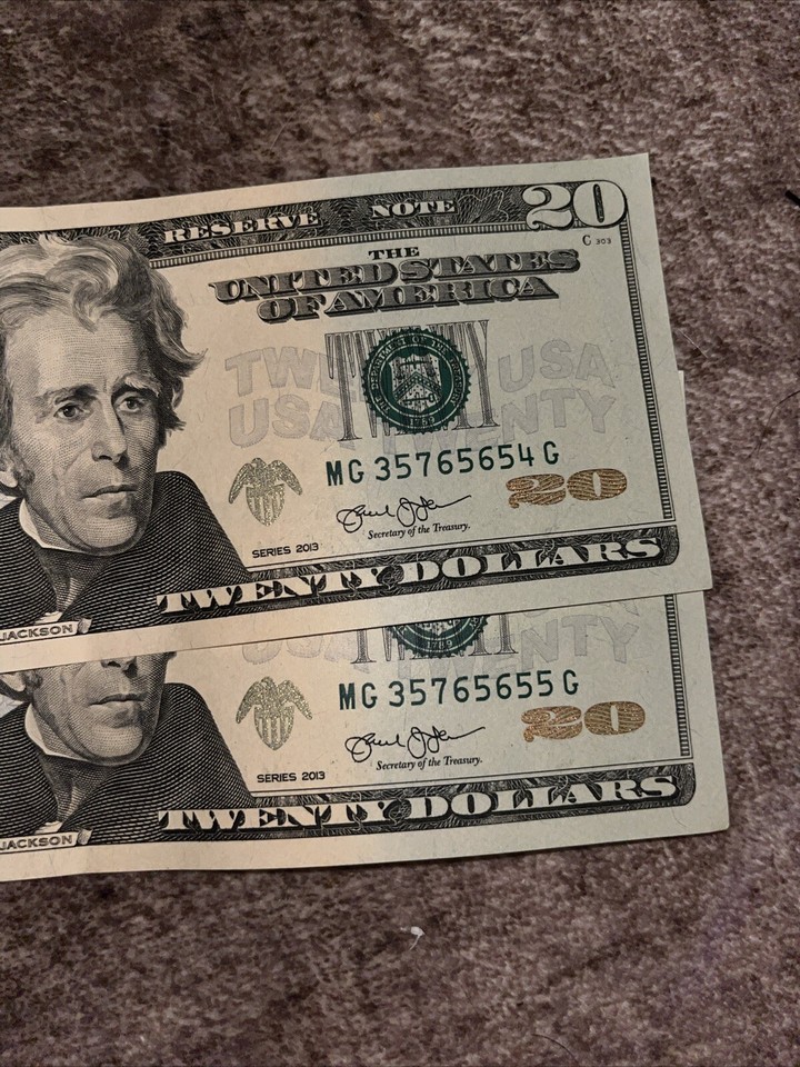 2013 $20 TWENTY DOLLAR SEQUENTIAL CRISP NOTE BILLS | eBay