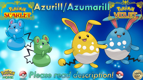 🍊Shiny/Non-shiny Azurill/Azumarill 6IV🍇Pokémon Scarlet/Violet (💯Legal ...