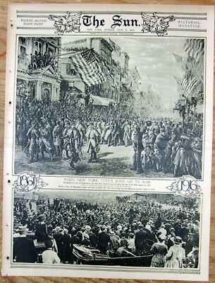 1916 newspaper w images - 7TH NEW YORK REGIMENT GOES TO WAR in CIVIL ...