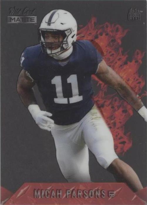 2021 Wild Card MATTE - Rookie Heat Micah Parsons #MRHR-18 Red Flames ...
