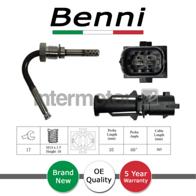 Benni Exhaust Gas Temperature Sensor Fits Vauxhall Insignia 2.0 CDTi #2 ...