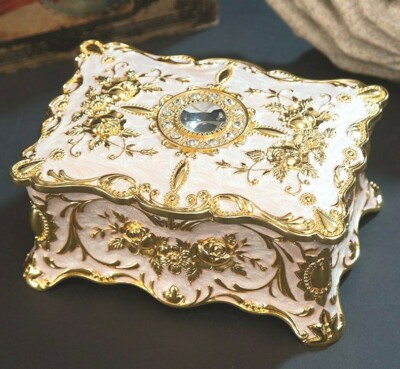 WHITE GOLD TIN ALLOY RECTANGLE MUSIC BOX ♫ BOHEMIAN RHAPSODY ♫ | eBay