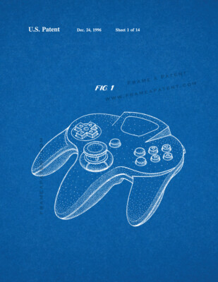 Nintendo Controller Patent Print Blueprint | eBay