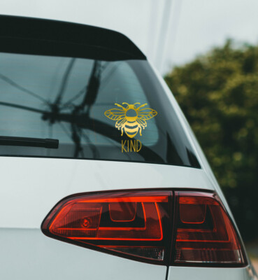 Be Kind Car Decal Bee Bumper Sticker Back Window Car Removable Gold ...