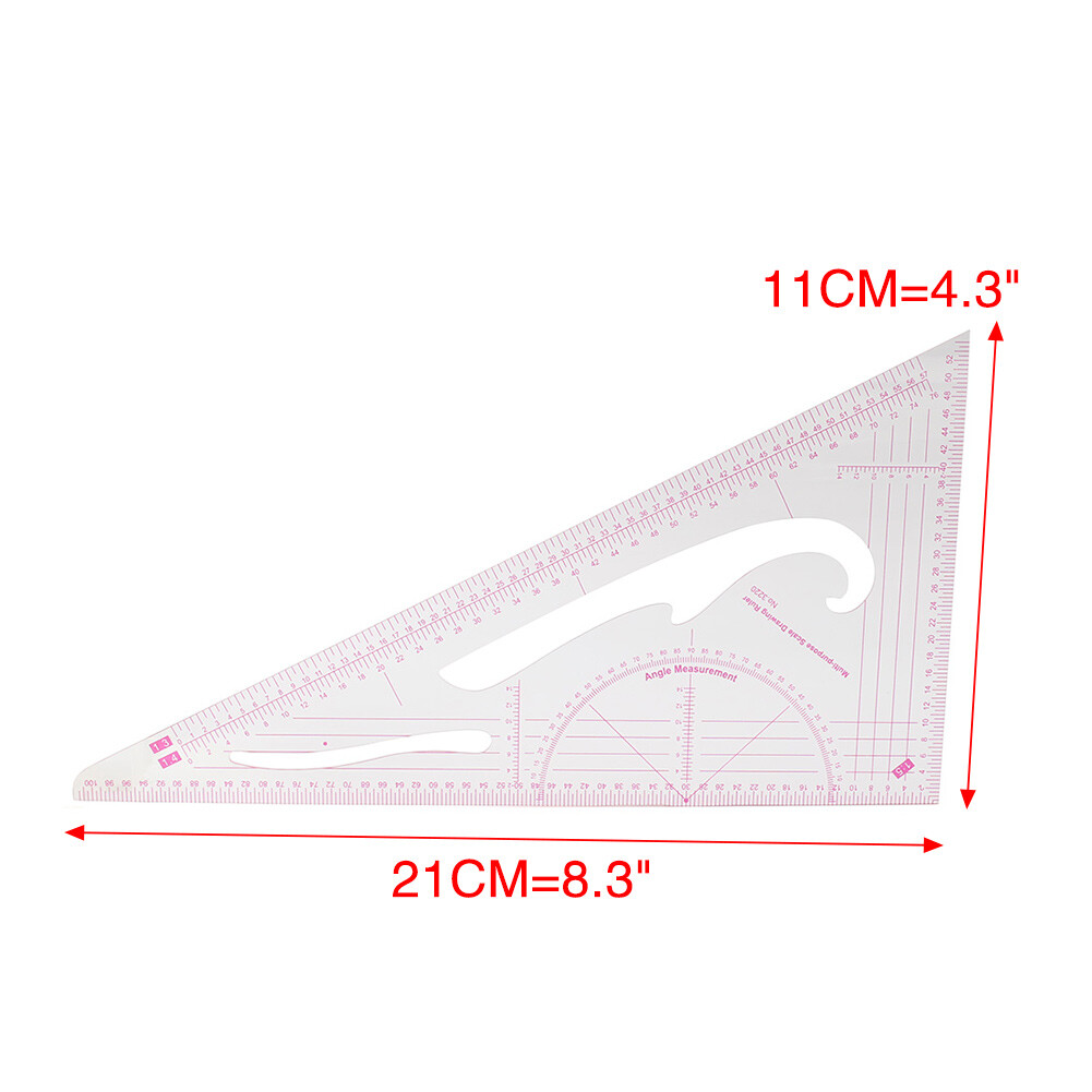 3220 Clothing Triangular Scale Drawing Plate Ruler Tailor Sewing ...