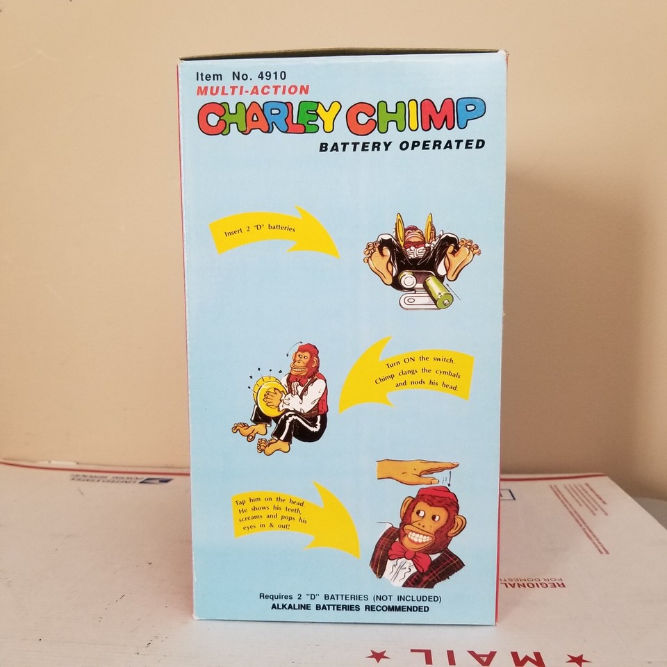 Vintage Multi Action Charley Chimp Cymbal Playing Monkey Battery ...