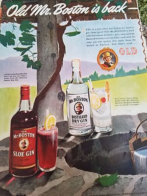 1946 Old Mr Boston Sloe Gin Dry Alcohol Wishing Well Original Ad | eBay