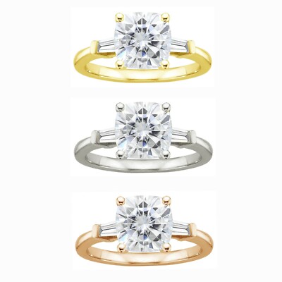 Sterling Silver Cubic Zirconia Cushion Centre Frame Engagement Ring for ...