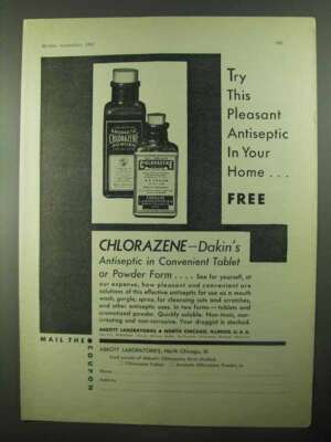 1931 Abbott Laboratories Chlorazene Ad - Antiseptic | eBay