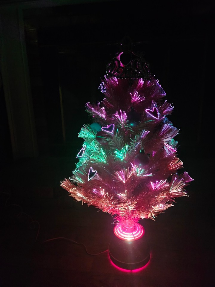 Vintage BARBIE Twinkle Lights Fiber Optic 26" Pink Christmas Tree Avon ...