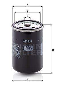 Mann-Filter Wk731 Kraftstofffilter für Iveco Agco Deutz-Fahr Fendt ...