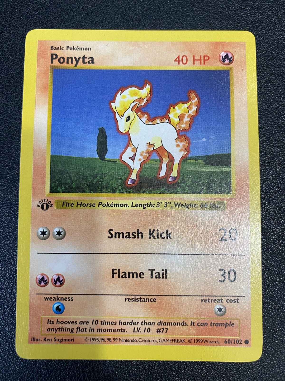 1999 Pokemon Base Set 1st Edition Shadowless Ponyta Card 60/102 | eBay