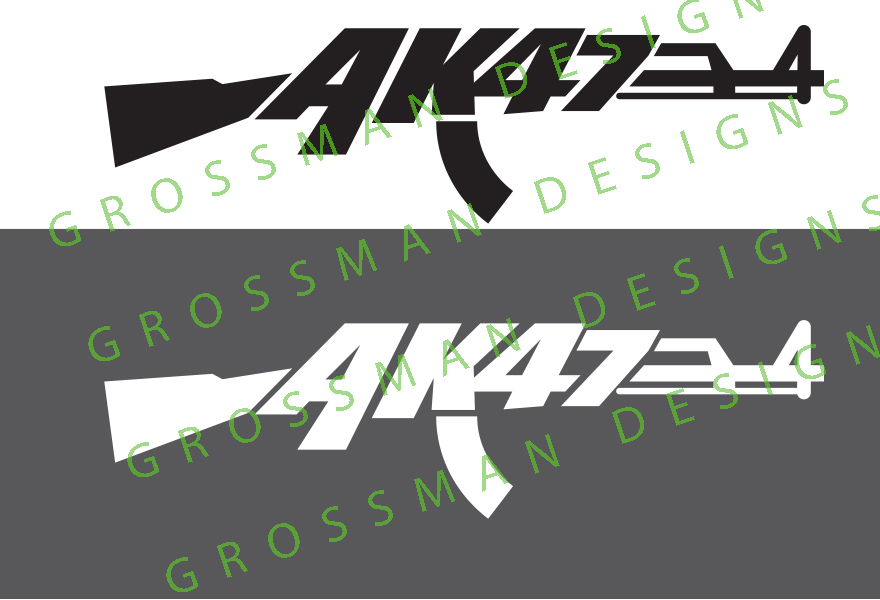 RIFLE DECAL AK47 STICKER PREMIUM GRADE STOCK diecut black or white | eBay