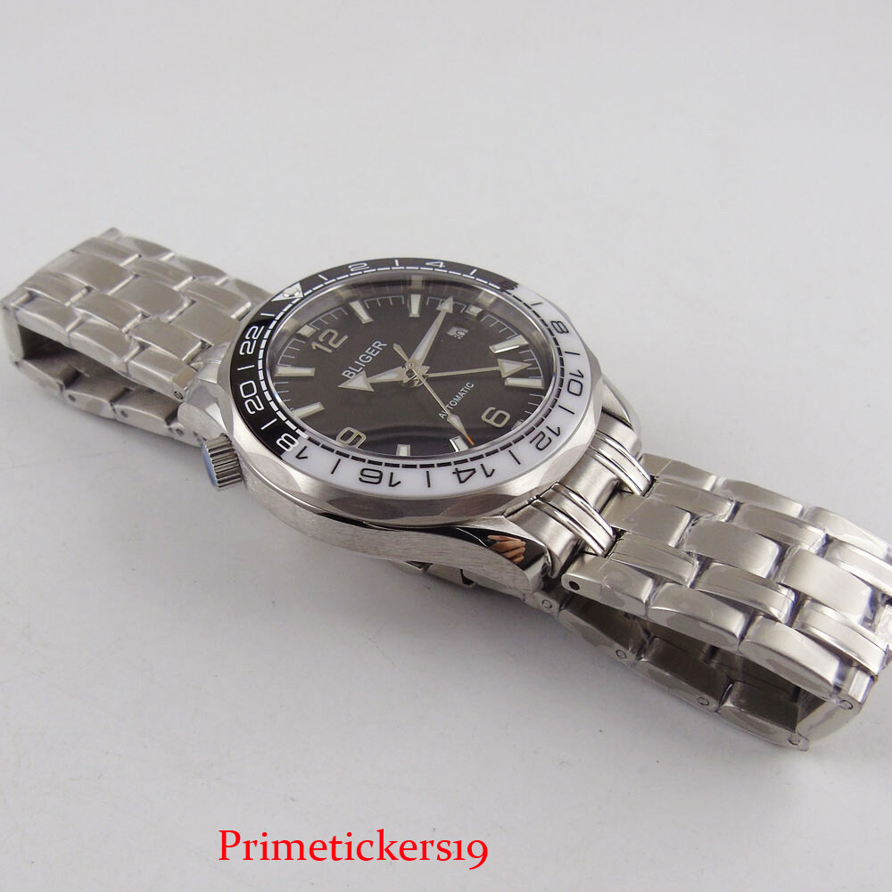BLIGER Self Winding 41mm Men's Watch Sapphire Glass Date Stainless ...