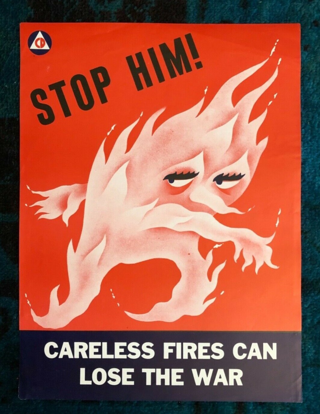 WWII WW2 Original War Poster Civil Defense Stop Him Prevent Forest ...