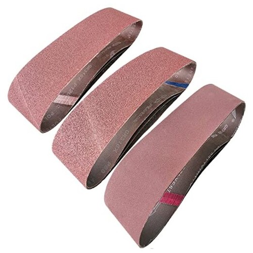 9 PCS 4" x 36" Premium Sander Belts - 3 Each of 40 80 120 Grit 4x36 ...