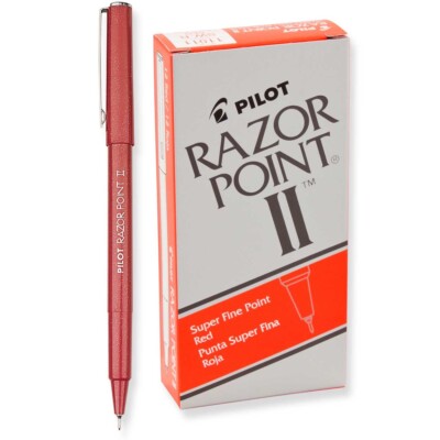 11011 Pilot Razor Point II Marker Pen, Super Fine Plastic Tip, Red ...
