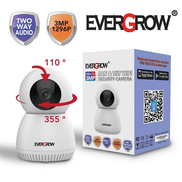 EverGrow Security Camera 3MP Ultra HD Baby Monitor - White for sale ...