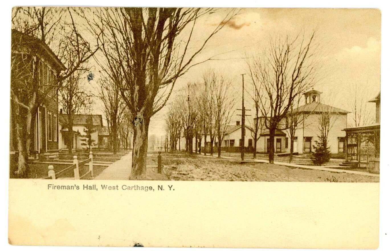 West Carthage NY - FIREMAN'S HALL BUILDING - Postcard | eBay