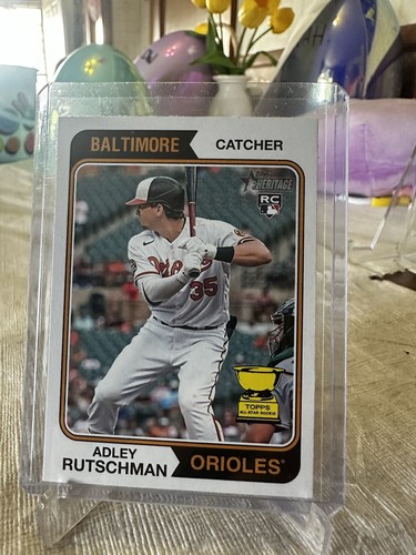 Adley Rutschman 2023 TOPPS HERITAGE ARCHIVE ROOKIE W/GOLD CUP TROPHY #7 ...