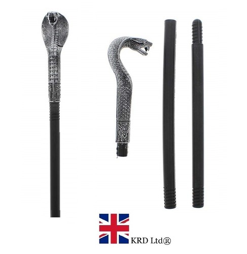 SNAKE STAFF Sceptre Cobra Serpent Head Pharaoh Egyptian Fancy Dress ...