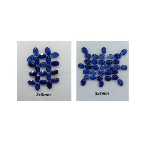 5 Pieces 3x4 & 3x5 Mm Natural Blue Sapphire Oval Shape Faceted Cut ...