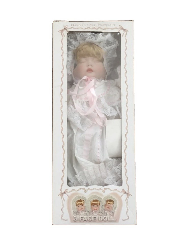 3 Face Rotating Head Porcelain Baby Doll Happy Sleepy Vintage | eBay