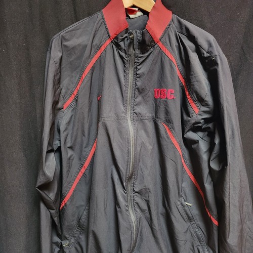 USC Trojans Track Jacket Large Black Red Nike Fit Dry Team NCAA College ...