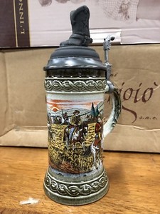 Staffel Stoneware W 🇩🇪 Germany Cowboy Boot Stein W/ Pistol Thumb Piece ...