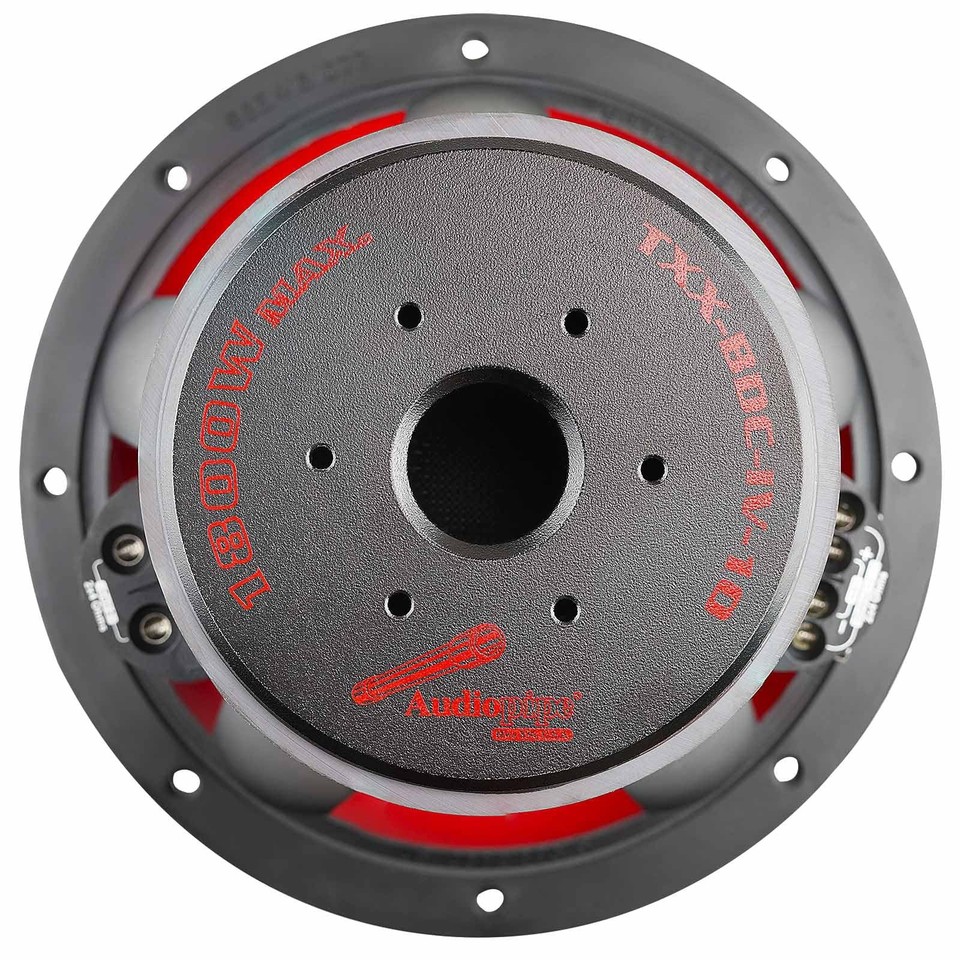 10" 900W RMS Dual 4-Ohm Quad Stack Composite Cone Subwoofer Audiopipe ...