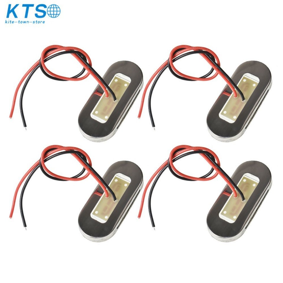 4pcs Boat Marine Grade 12 volt Large Waterproof Cool Blue LED Courtesy ...