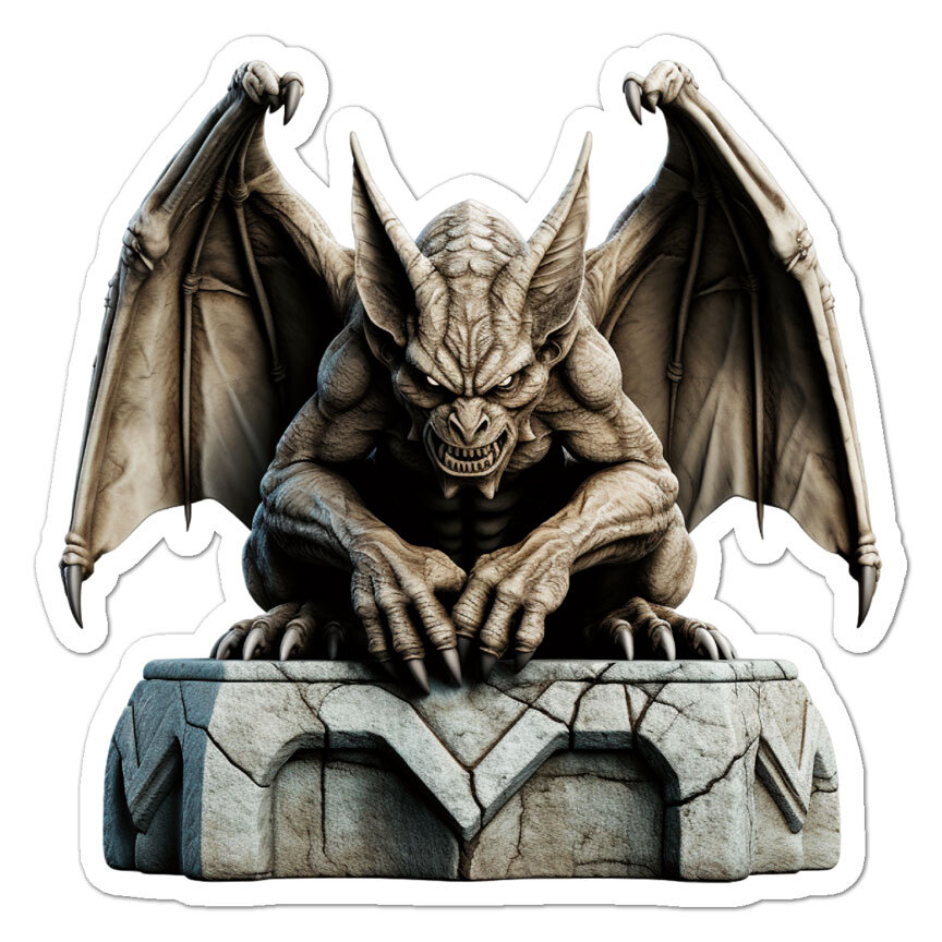 Evil Gargoyle Monster, Vinyl Decal Sticker, Indoor Outdoor, 3 Sizes ...