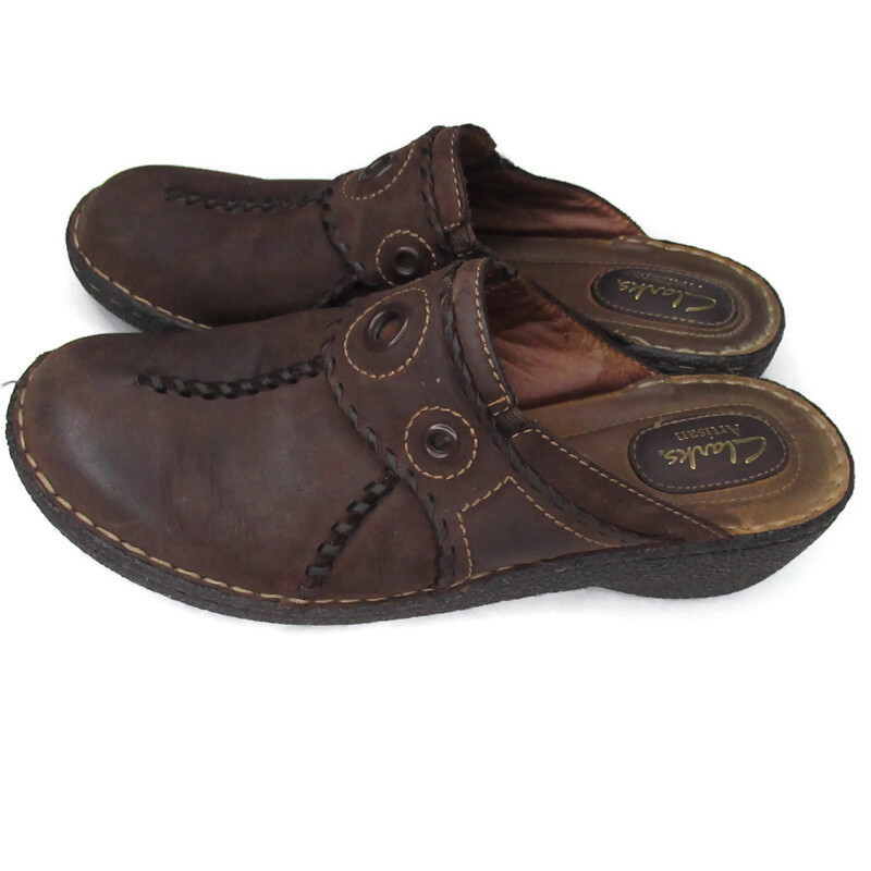 Clarks Clogs Brown Leather Women 9 M 31273 0411 | eBay