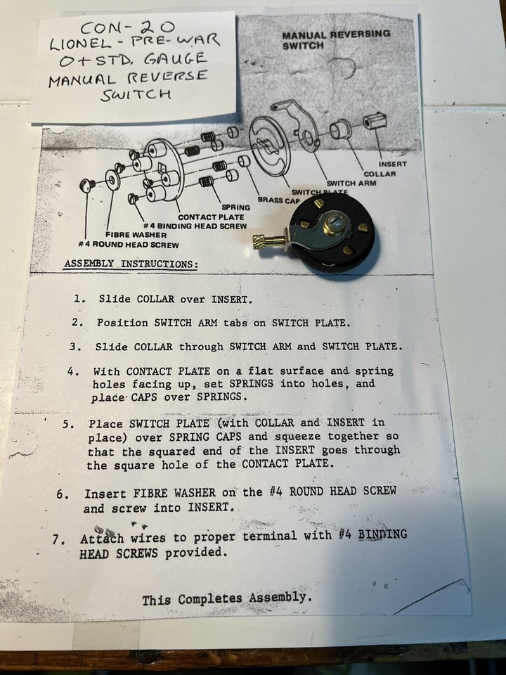 Lionel Reverse Switch: manual reverse switch | eBay