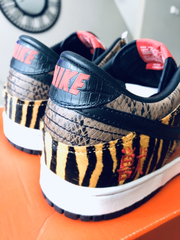 Nike 2006 Dunk Low BEAST PACK SB Black Safari Animal Print SIZE 10 ...