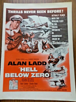1954 Movie Ad Hell Below Zero Alan Ladd Joan Tetzel Basil Sydney Stanley Baker | eBay
