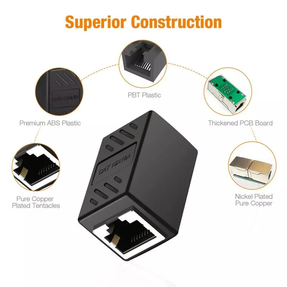 RJ45 Inline Coupler Cat7 Cat6 Cat5e Cat5 Ethernet LAN Network Cable ...