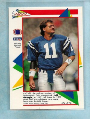 JEFF GEORGE - 1991 Pacific Flash Cards - #74 - Colts - Comb. Shipping ...