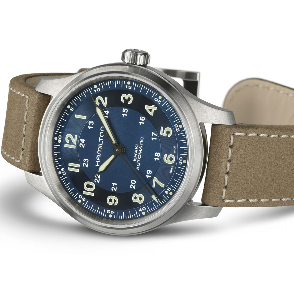 *BRAND NEW* Hamilton Khaki Field Titanium Auto Blue Dial Men's Watch ...