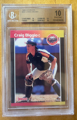 (1) 1989 Donruss Craig Biggio Rookie Card, HOF, #561 BGS 10 PRISTINE ...