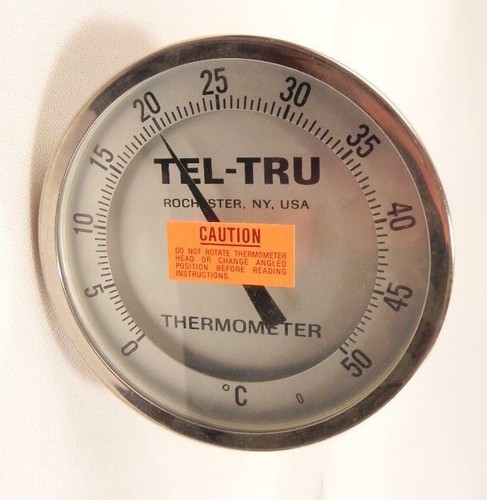 Tel-Tru Thermometer AA575R 5" dia Gauge 4" long Stem Probe 0-50 C | eBay
