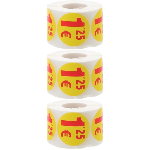 3 Rolls Price Marker Label Pre-priced Decals Paper Small Round Colorful ...